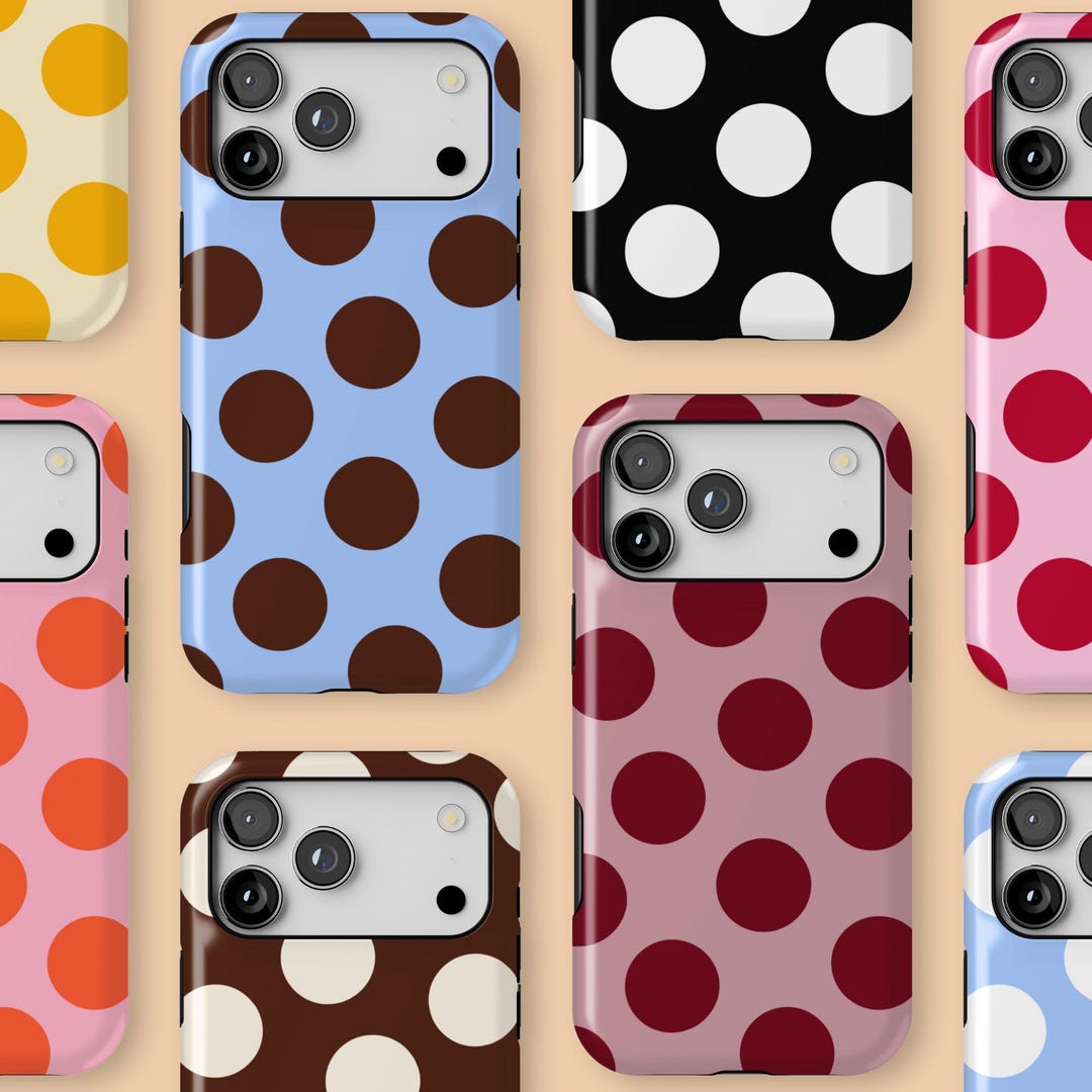 Custom Polka Dots Color Phone Case Retro Polka Dots Magsafe Phone Cover ...