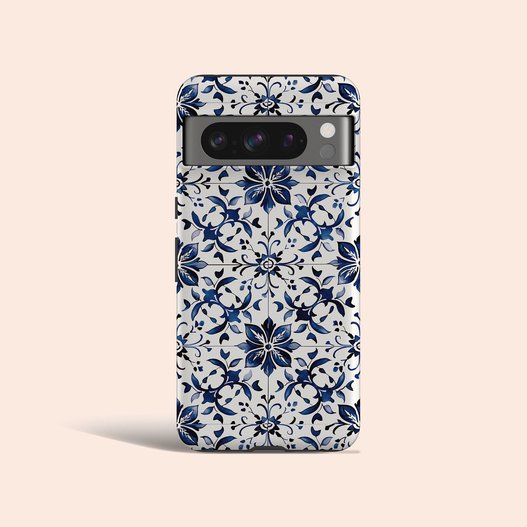 Azulejo Porcelain Phone Case Mediterranean Blue Tile Cover Fit for ...