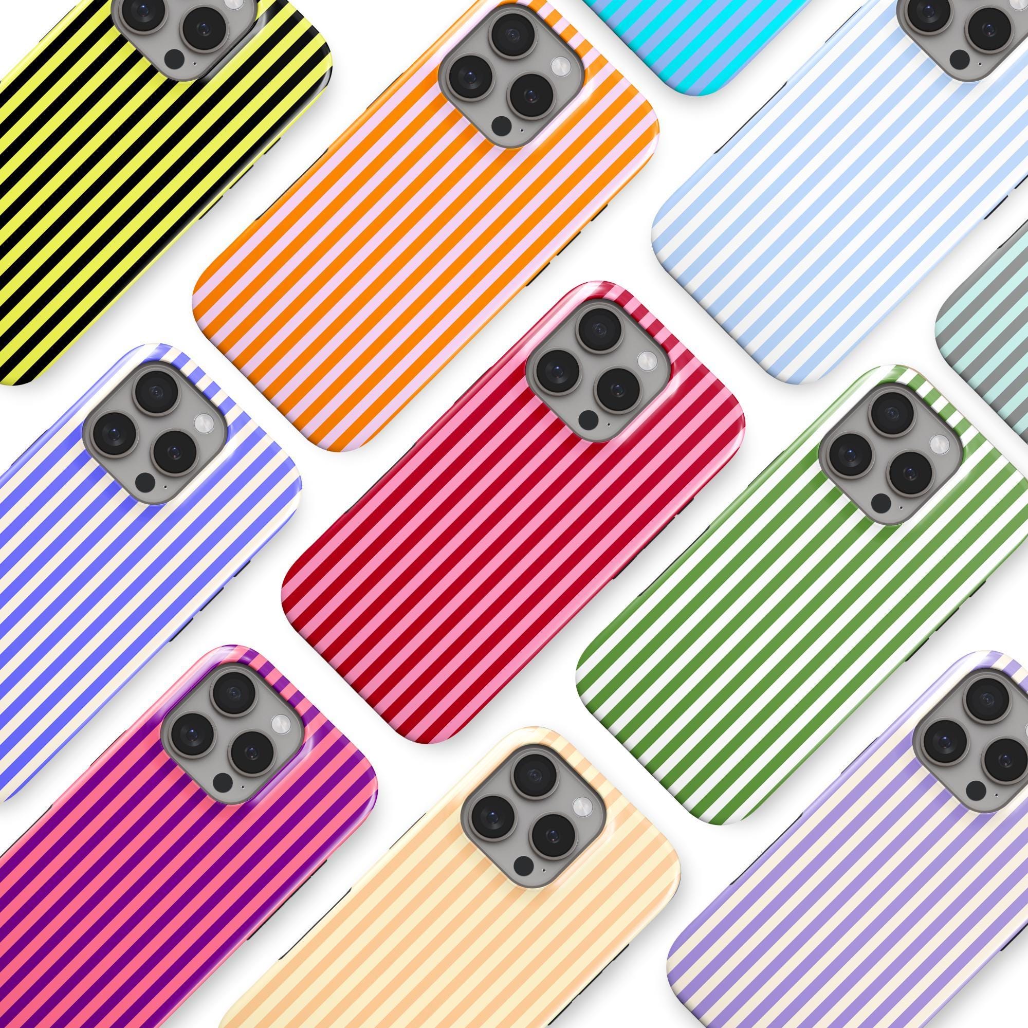 Custom Color Striped Phone Case Retro Minimalist Vertical Lines Magsafe ...