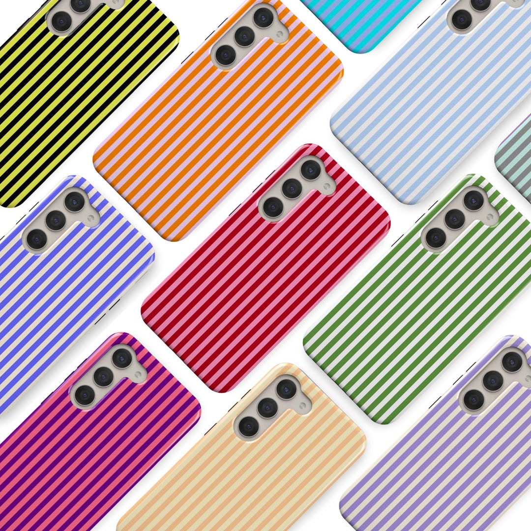 Custom Color Striped Phone Case Retro Minimalist Vertical Lines Phone ...