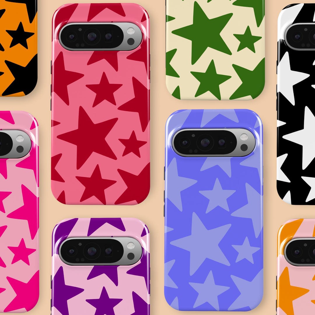 Custom Stars Color Phone Case Minimalist Retro Stars Pattern Cover Fit ...