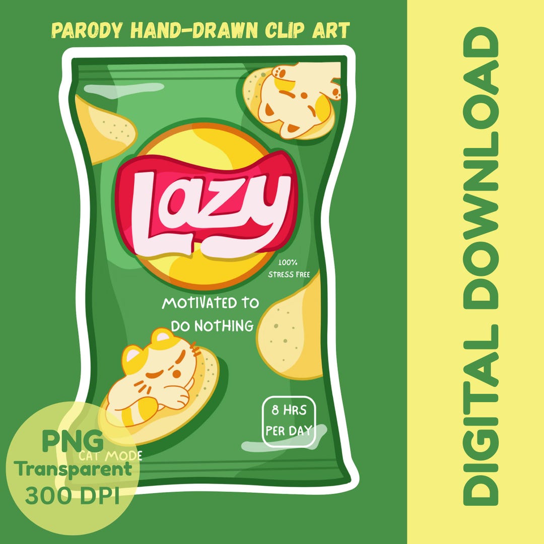 Parody Potato Chip Snack Clip Art | PNG | Sticker| Shirt| Digital ...