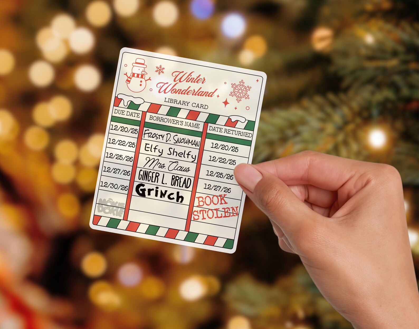 Winter Wonderland, Christmas Library Card SVG PNG, Funny, Trendy ...