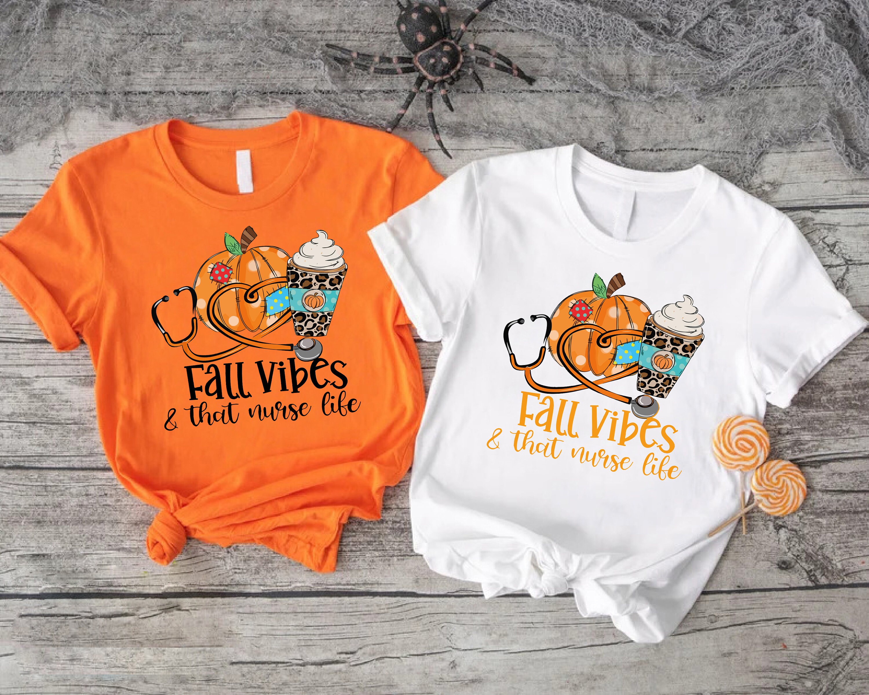 Fall Vibes and That Nurse Life SVG, Pumpkin Spice Nurse PNG, Happy Fall ...