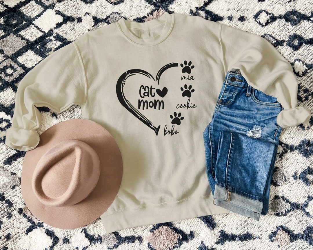 Cat Mom With Cat Names SVG, PNG, Custom Cat Mom Design SVG ...