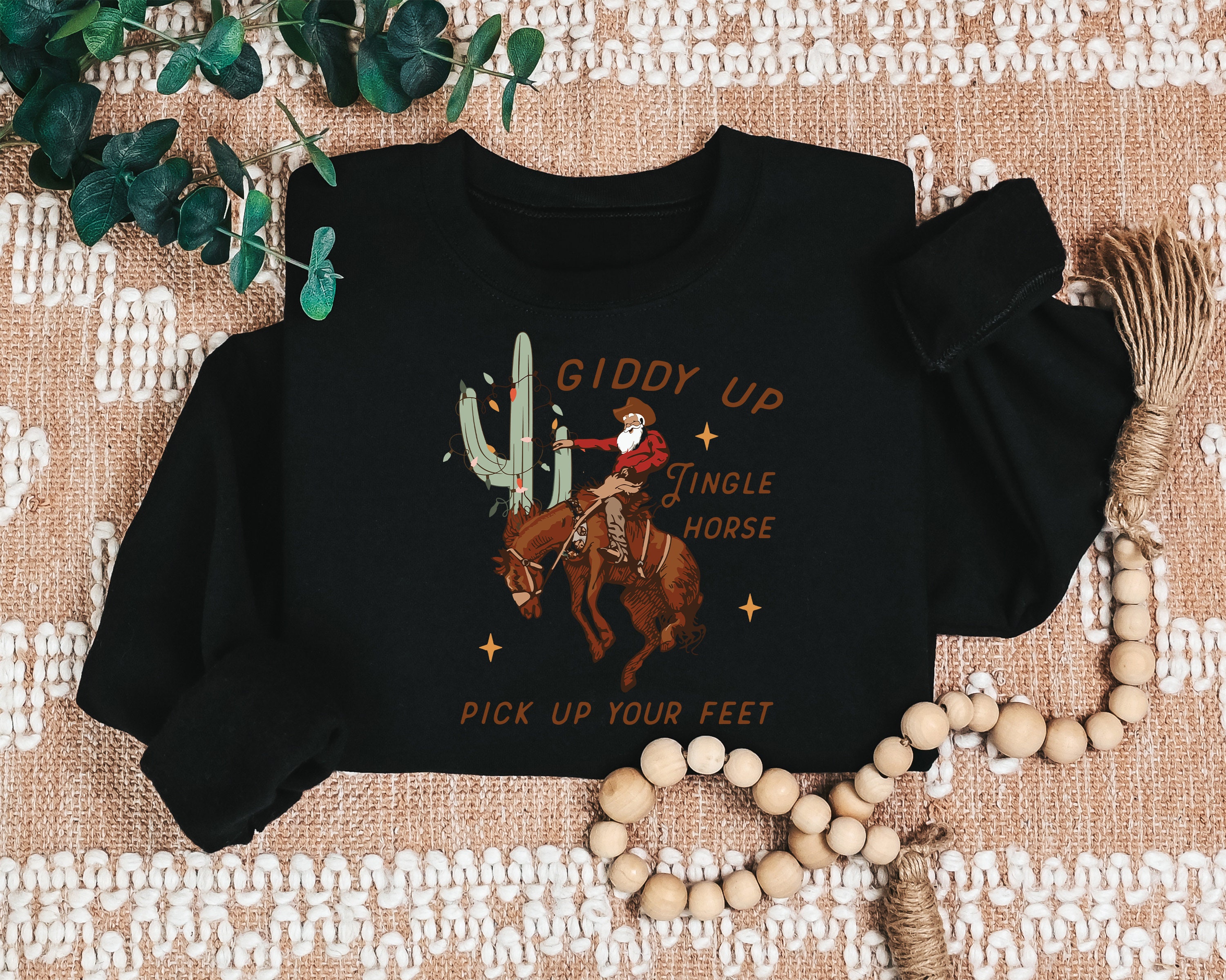 Giddy up Jingle Horse Pick up Your Feet SVG, Cowboy Santa Cactus SVG ...