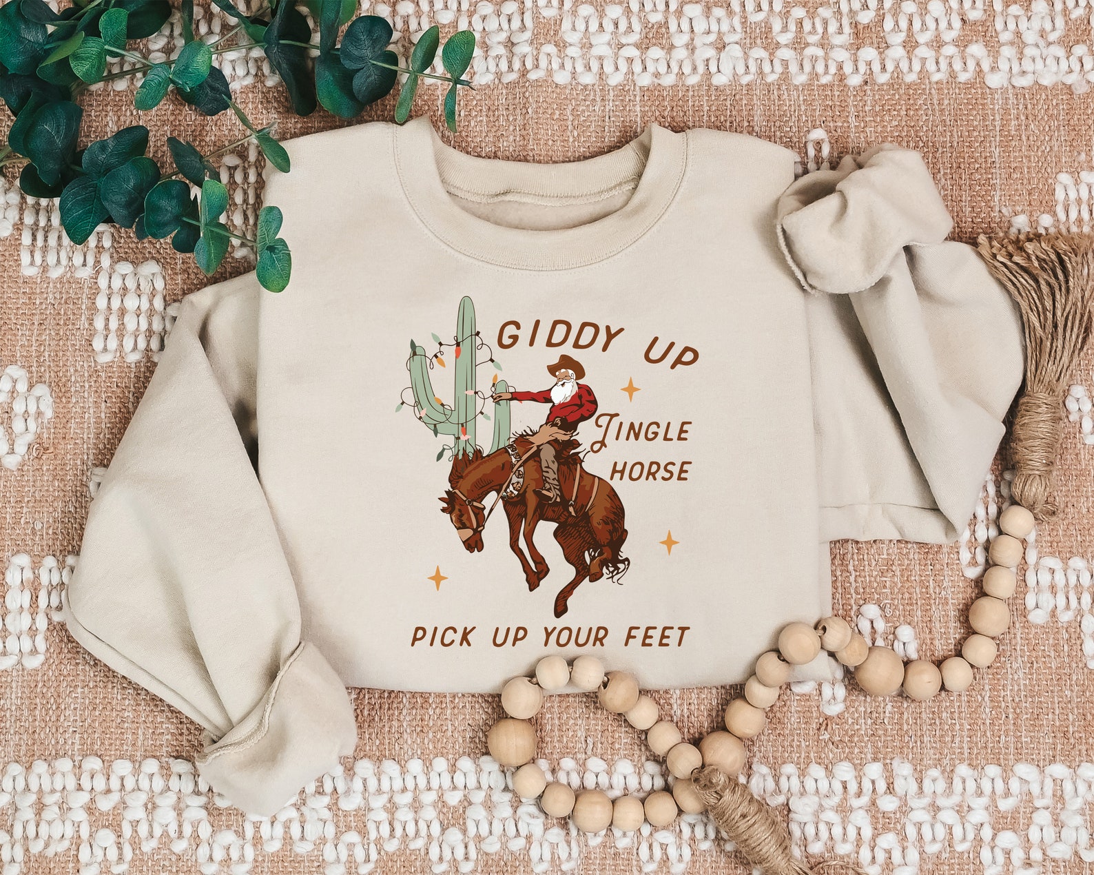 Giddy up Jingle Horse Pick up Your Feet SVG, Cowboy Santa Cactus SVG ...