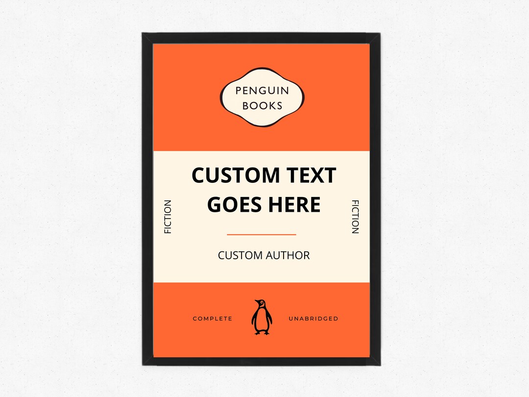 Editable Penguin Books Poster Print Personalised Print With Custom Text ...