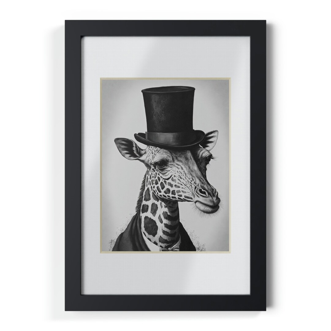 Vintage Dapper Giraffe Poster - Etsy