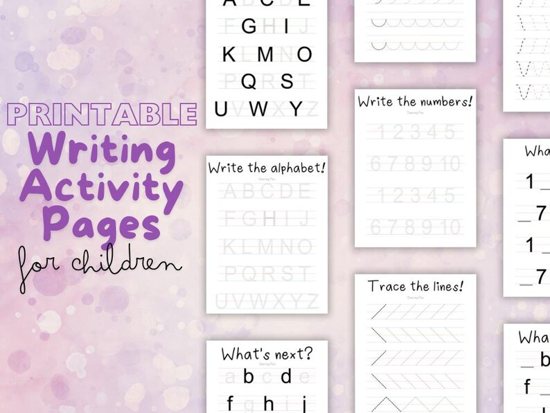 Printable Writing Activity Pages - Etsy