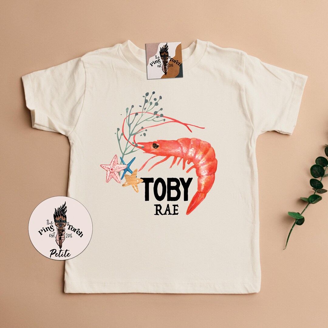 Personalized Shrimp Kids Tee, Custom Shrimp Baby Shower Gift, Shrimp ...