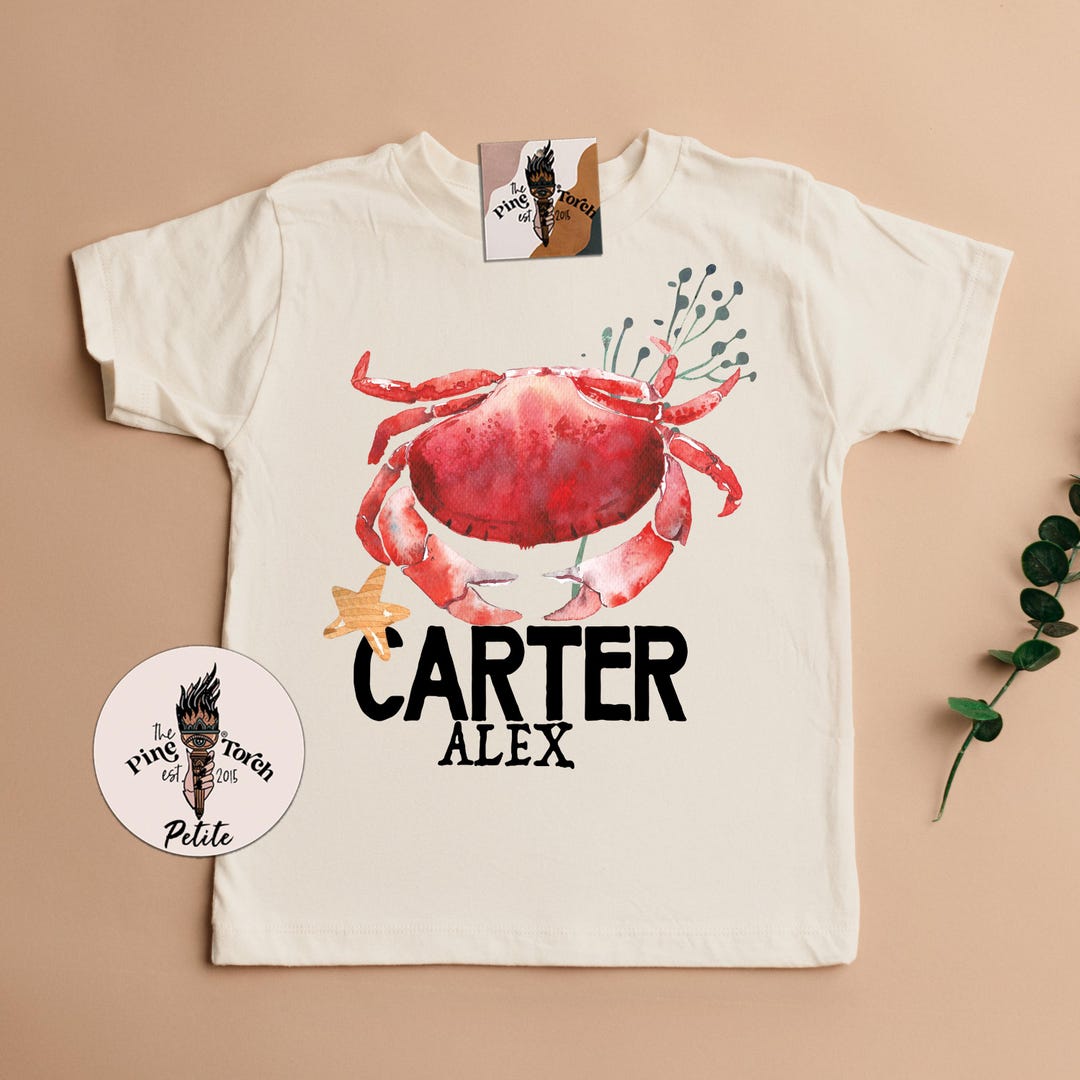 Personalized Crab Kids Tee, Custom Crab Baby Shower Gift, Crab Baby ...