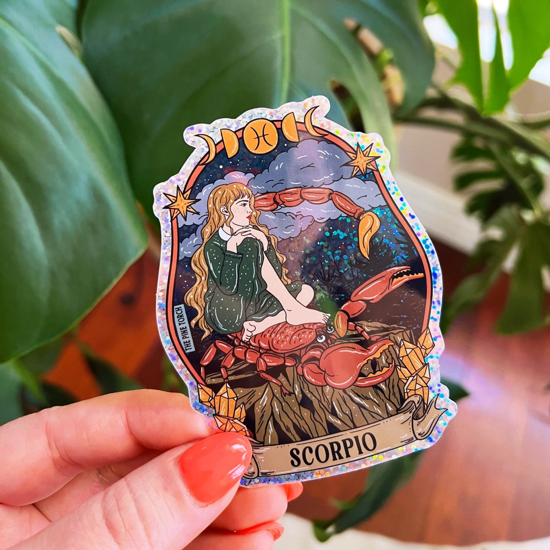 Scorpio Zodiac Glitter Sticker, Scorpio Sticker, Zodiac Kids Glitter ...