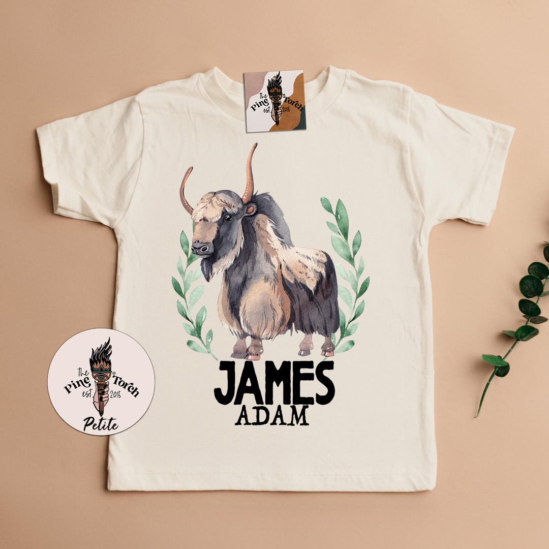 Personalized Yak Kids Tee, Custom Yak Baby Shower Gift, Yak Baby, Yak ...