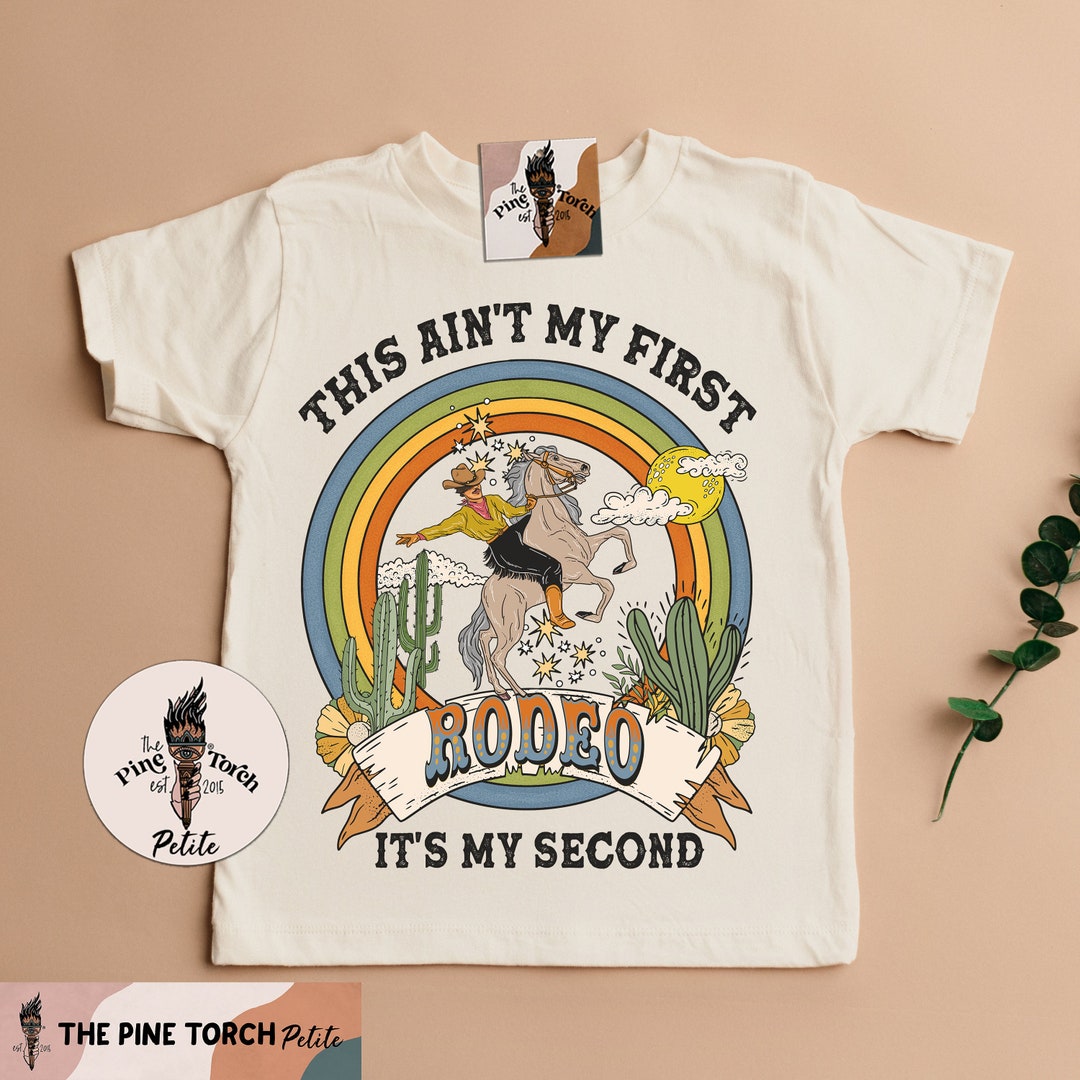 Custom This Ain't My First Rodeo Kids Tee, Rodeo Cowboy Birthday Shirt ...