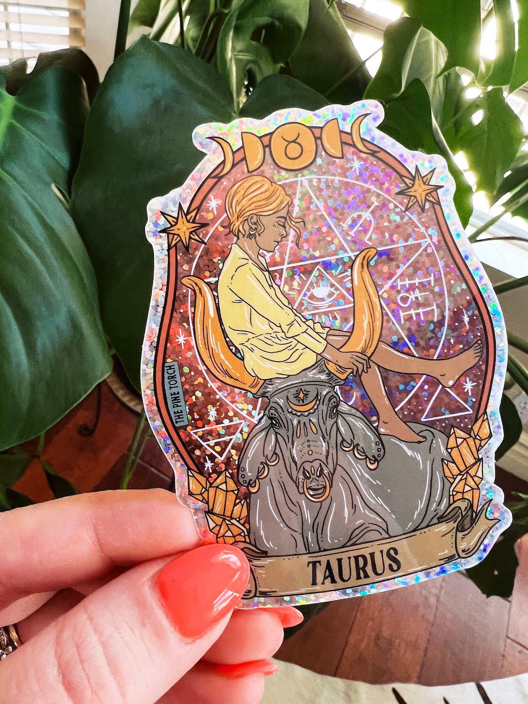 Taurus Zodiac Glitter Sticker, Taurus Sticker, Zodiac Kids Glitter ...