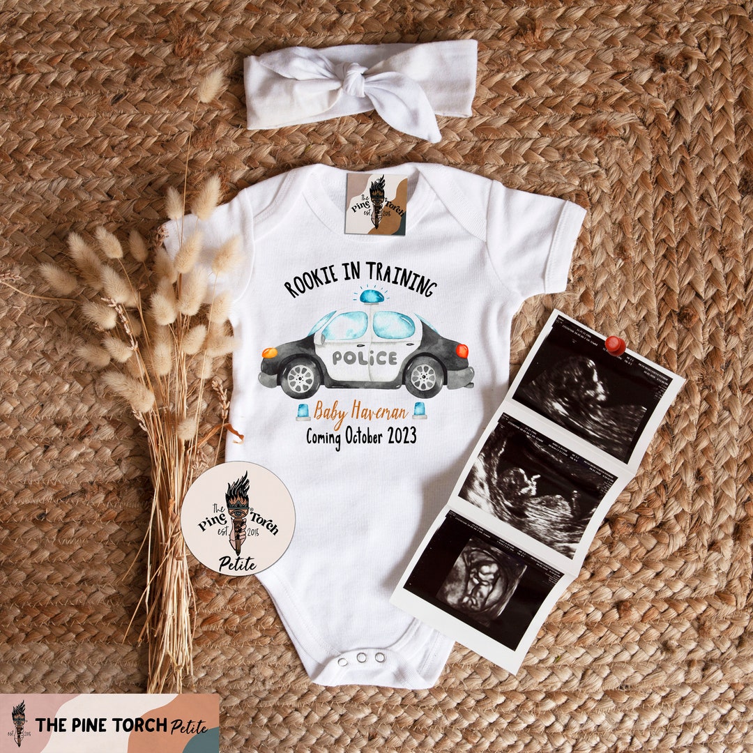 Personalized Police Pregnancy Announcement, Little Rookie Police Baby ...