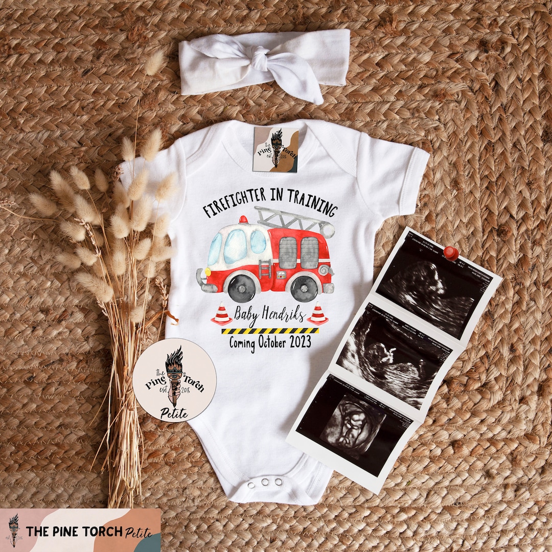 Personalized Firefighter Pregnancy Announcement, Little Firefighter ...