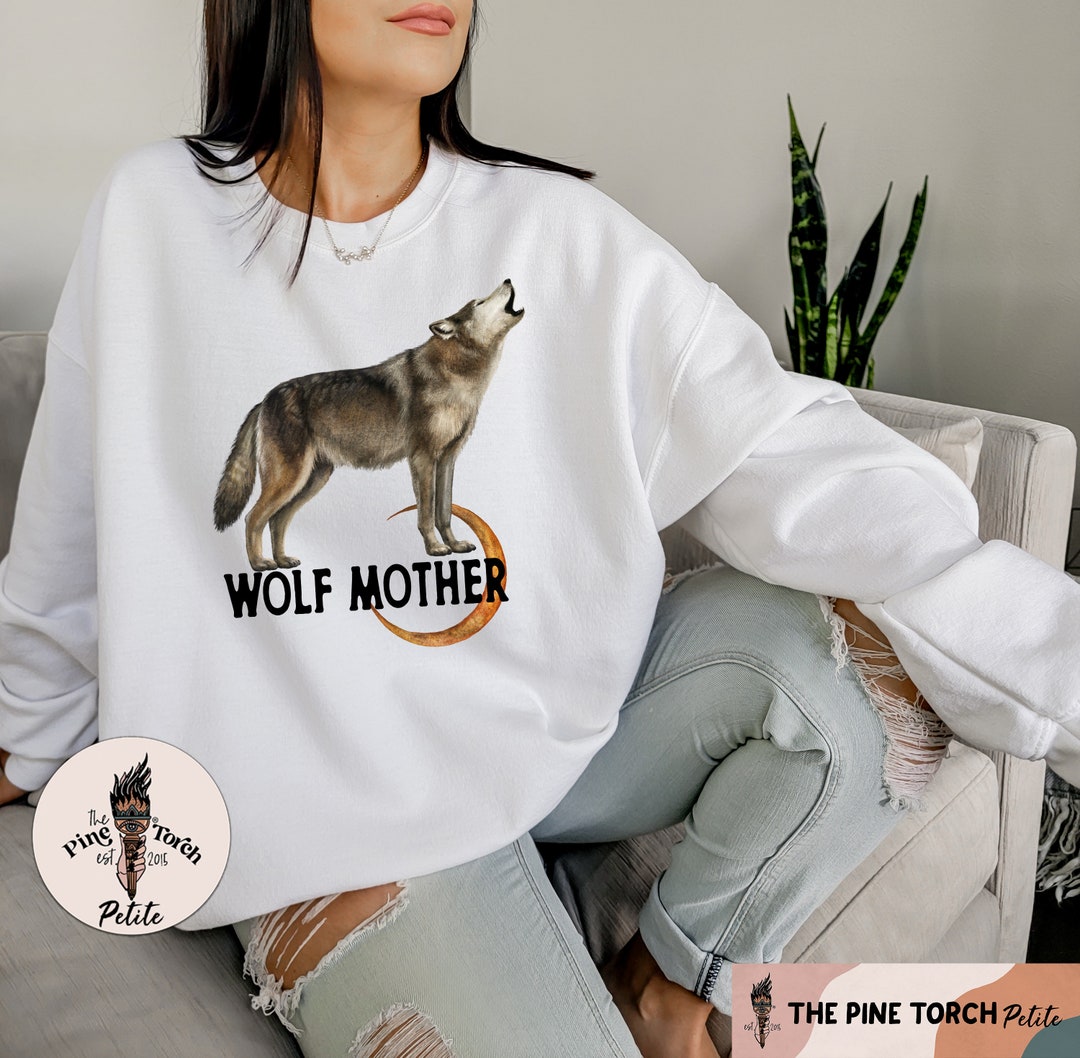 Wolf Mother Pullover, Mama Wolf Sweatshirt, Oversized Mama Wolf ...