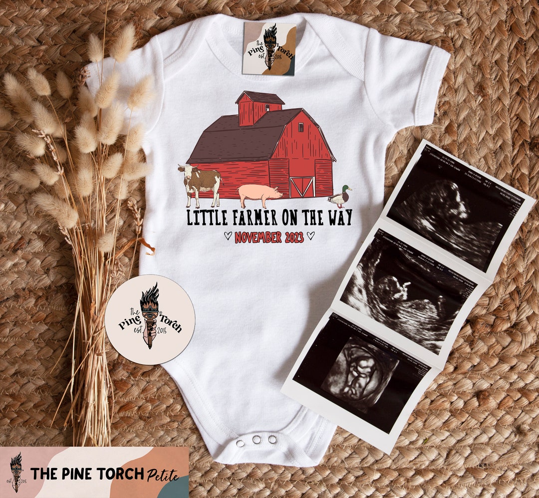 Personalized Farmer Pregnancy Announcement, Farmer Bodysuit, Custom ...