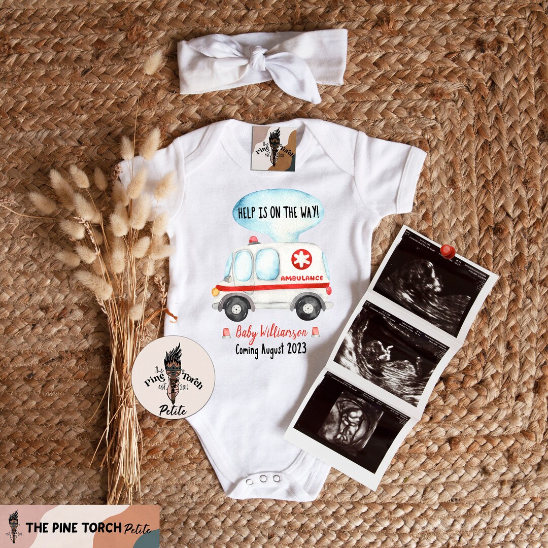 Personalized Ambulance Pregnancy Announcement, Little Paramedic Baby ...