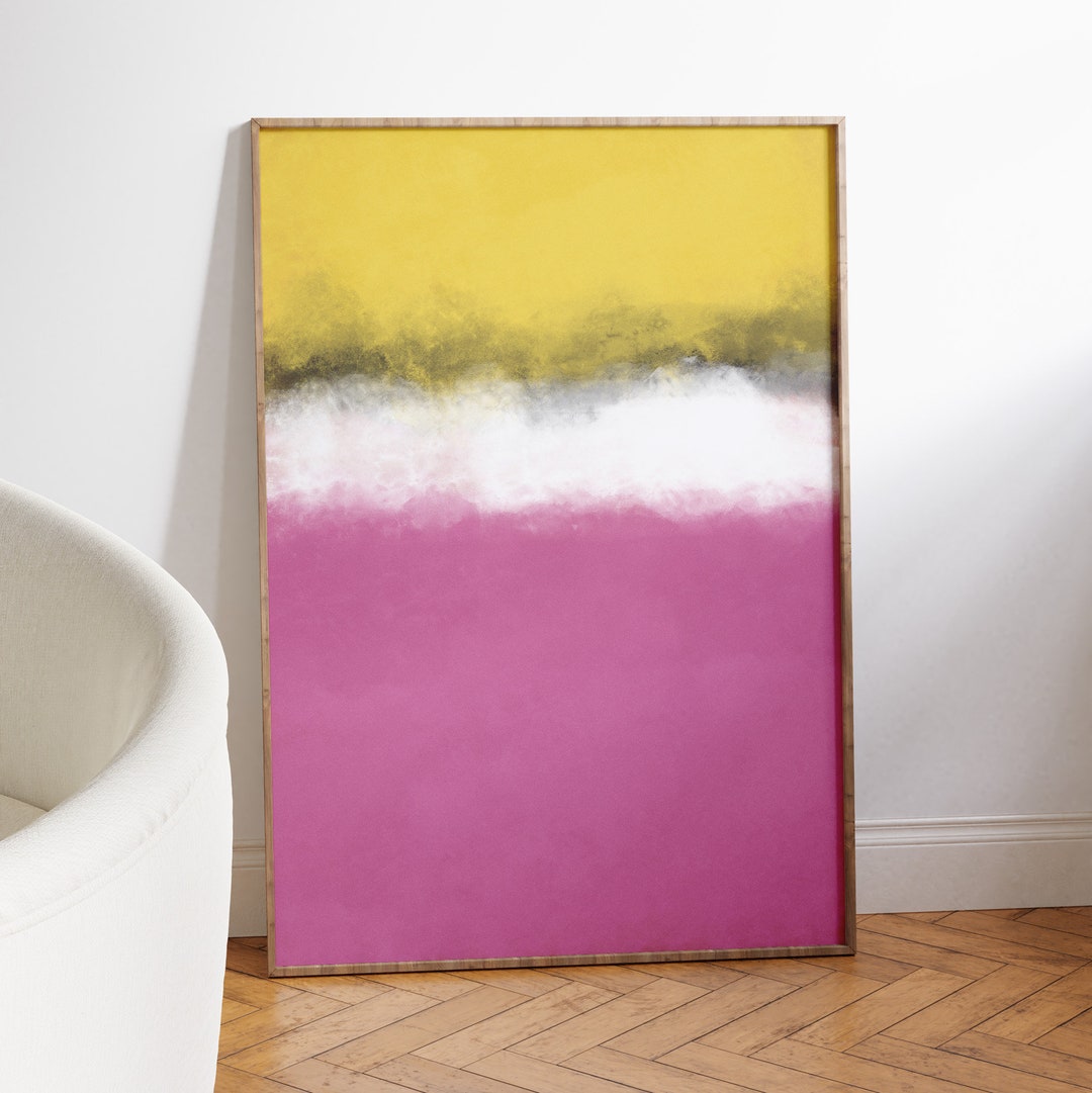 Mark Rothko Pink & Yellow Wall Art Inspired Famous Gradient Art Print ...