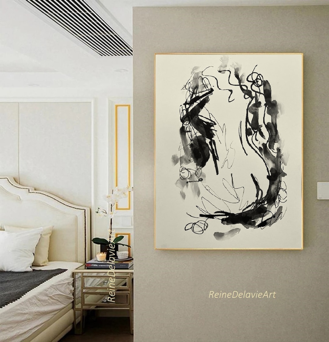 Abstract Painting, Female, Male Art, Erotic, Sensual, Grey, Black ...
