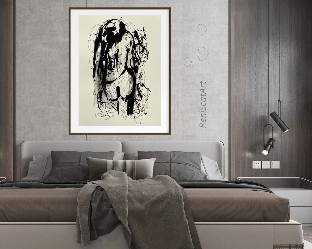 Abstract Painting, Female, Male Art, Erotic, Sensual, Grey, Black ...