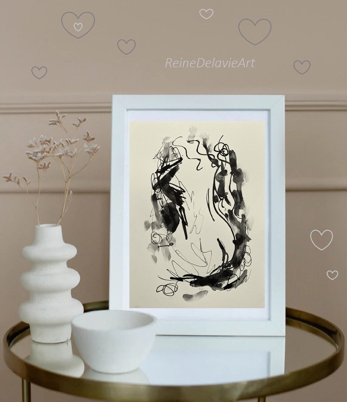 Abstract Painting, Female, Male Art, Erotic, Sensual, Grey, Black ...