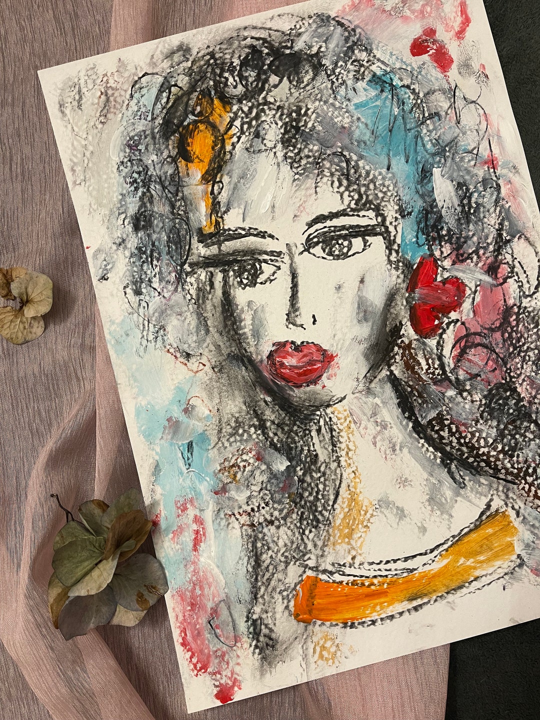 Drawing Portrait Female Girl Romantic Bedroom Decor Art Woman Erotic ...