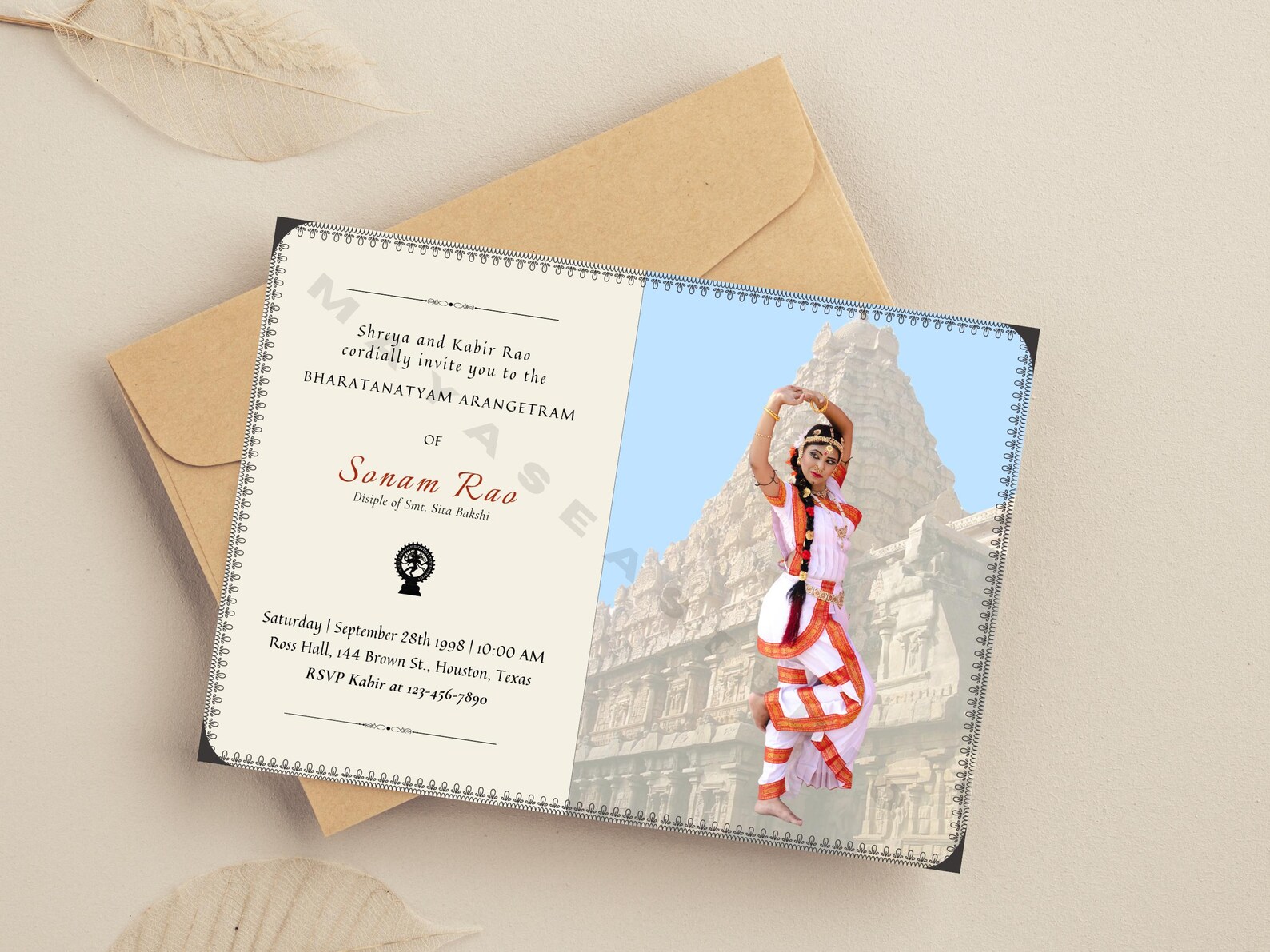 Arangetram Invitation Template, Arangetram Evite Upload,bharatanatyam ...