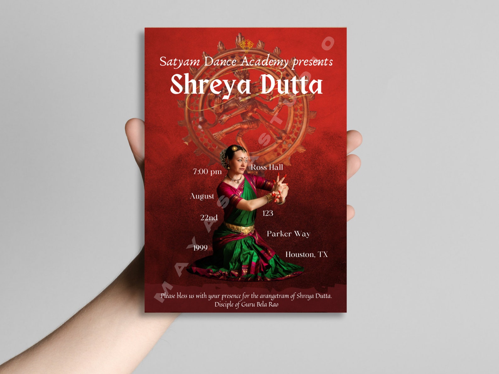 Arangetram Invitation Template,arangetram Evite,indian Classical Dance ...