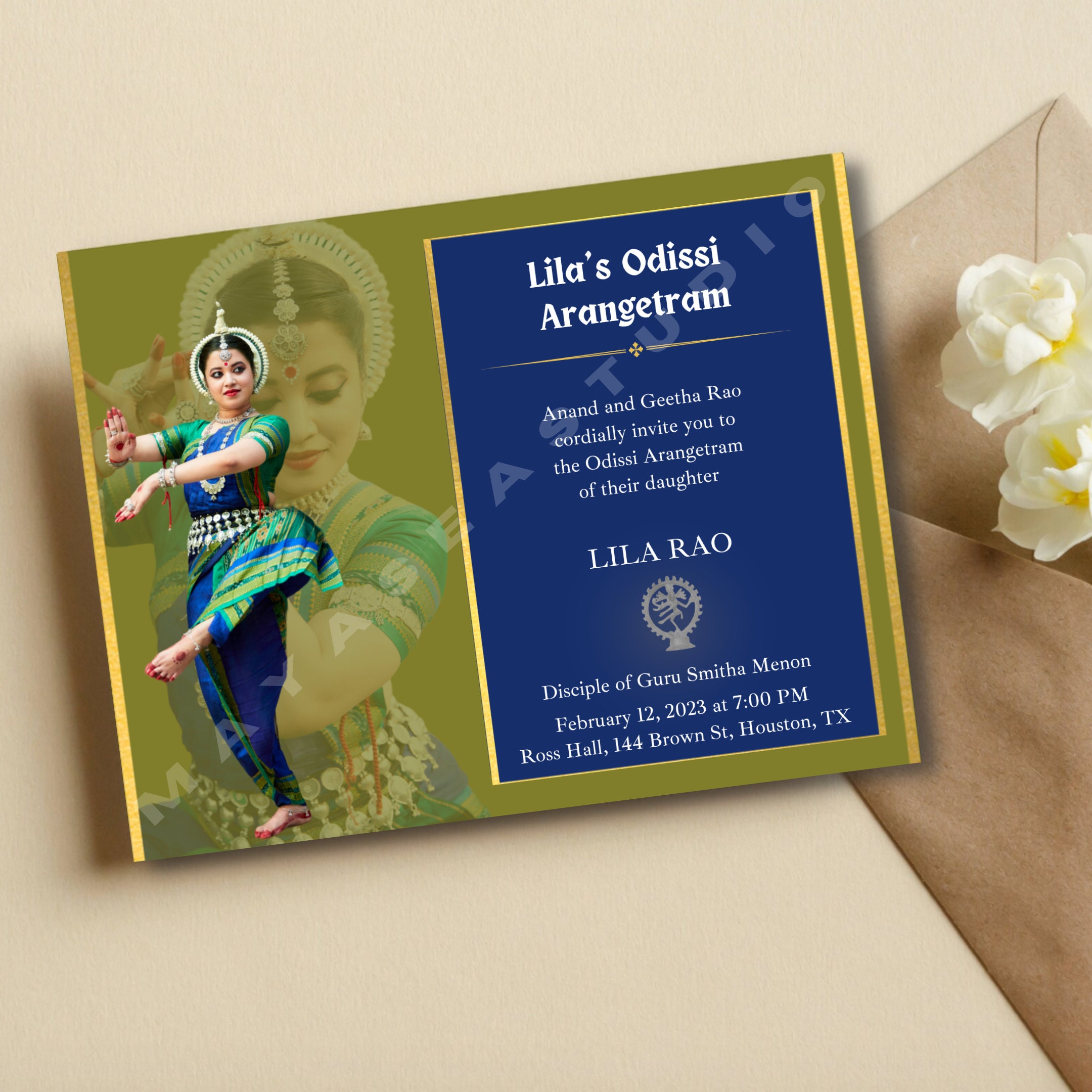 Arangetram Invitation Template,arangetram Invite,bharatanatyam Invite ...