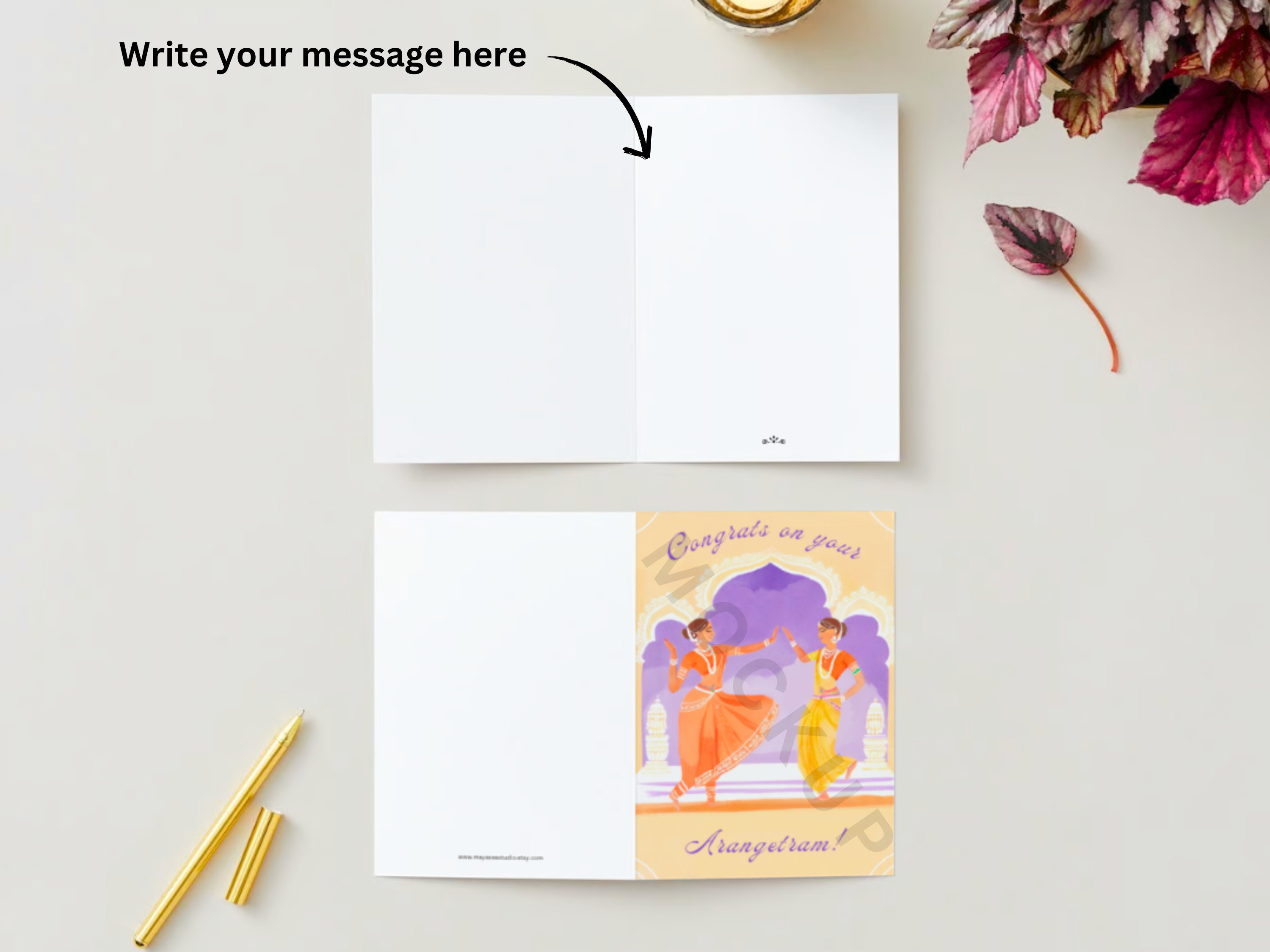 Bharatanatyam Arangetram Greeting Card,arangetram Congrats Card ...