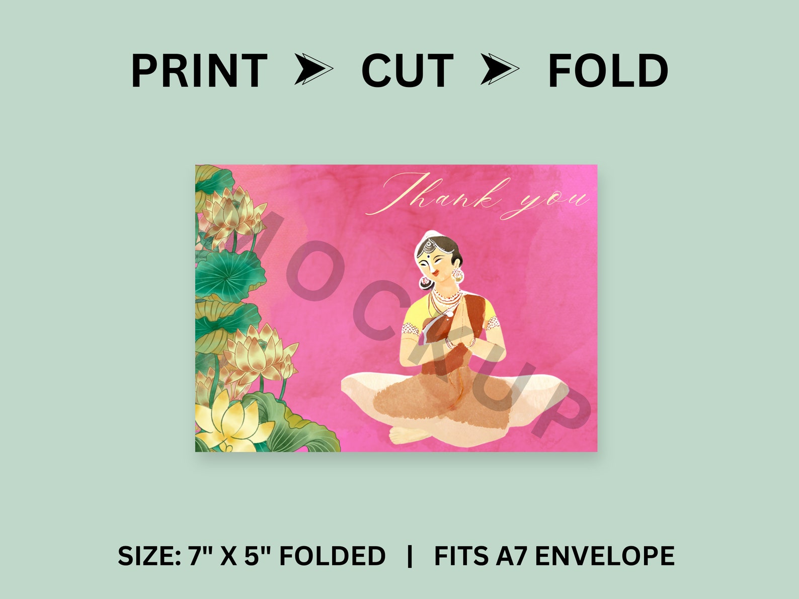 Indian Classical Dance Thank You Card, Arangetram Thank You Card ...