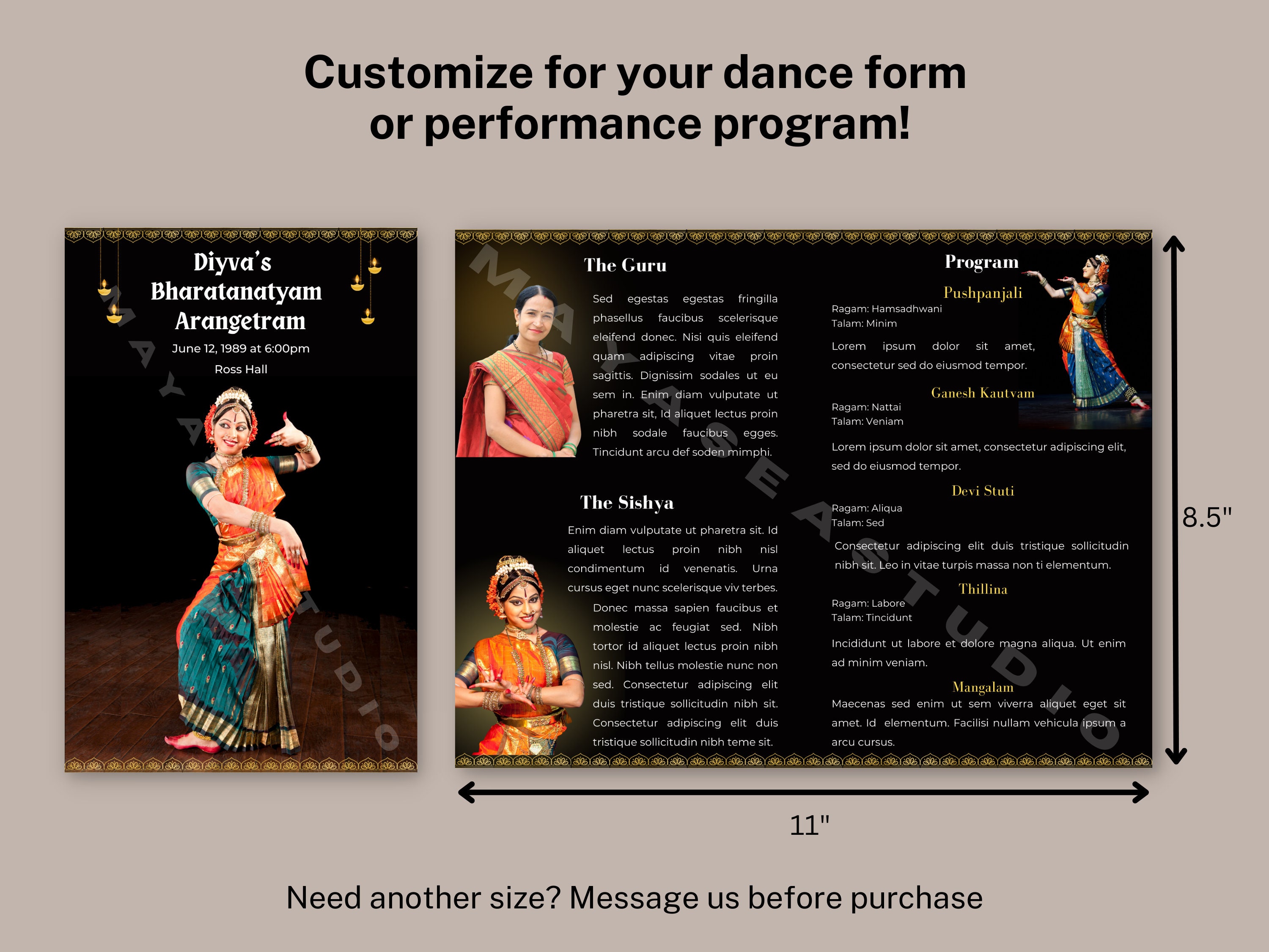 Arangetram Program Brochure,bharatanatyam Program,indian Classical ...