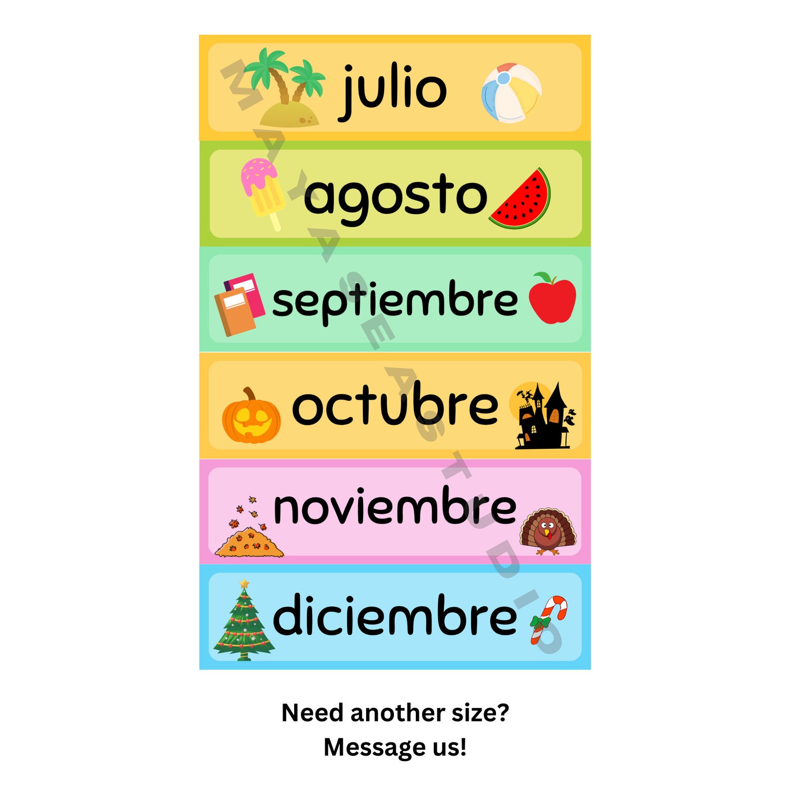 Los Meses Del Año, Spanish Months of the Year,months of the Year Poster ...