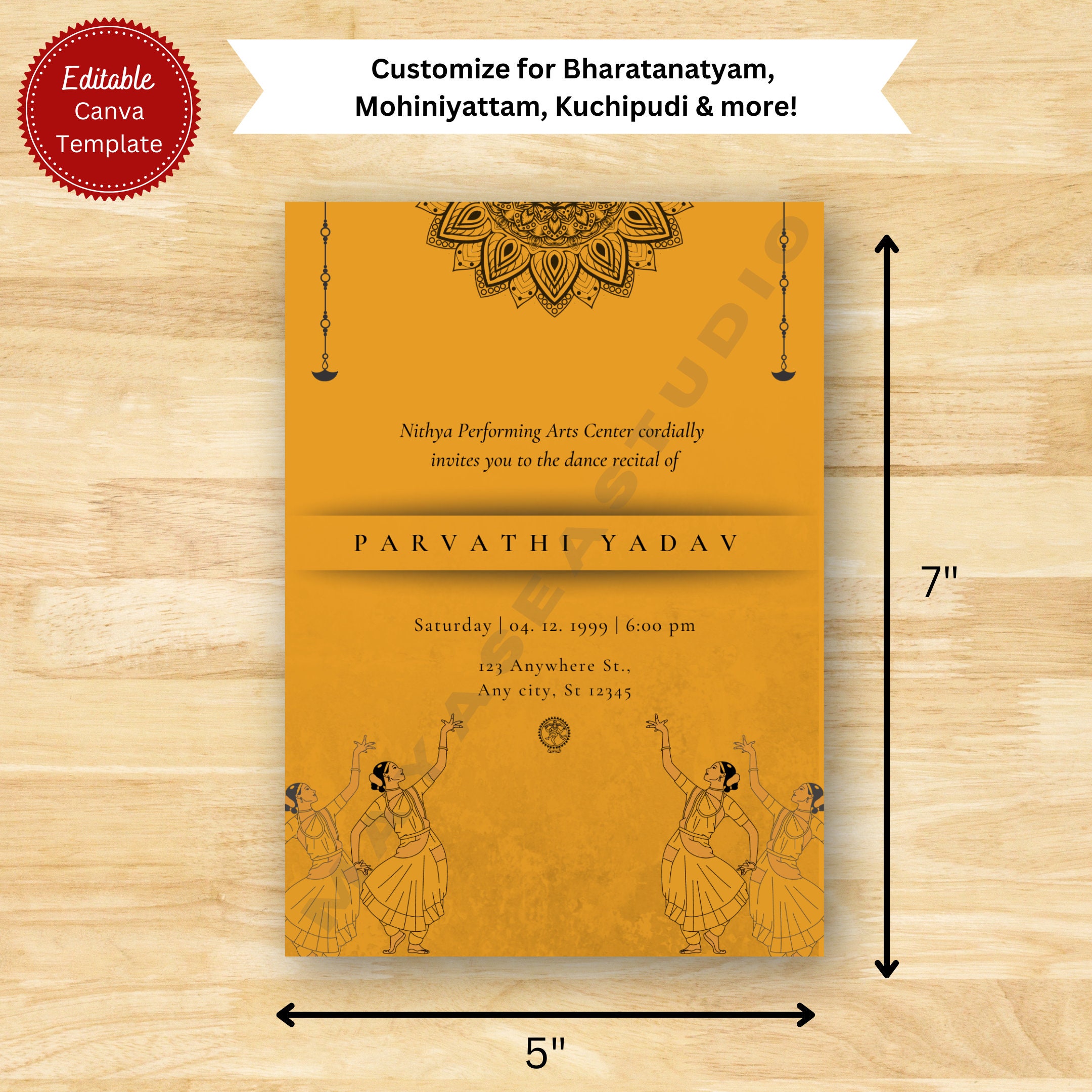 Bharatanatyam Invitation,arangetram Invitation Template,arangetram ...