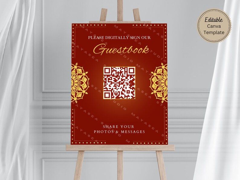 Arangetram Guest Book Sign,digital Guest Book,arangetram Decoration,qr ...