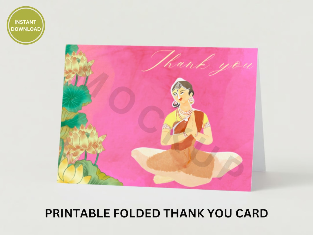 Indian Classical Dance Thank You Card, Arangetram Thank You Card ...