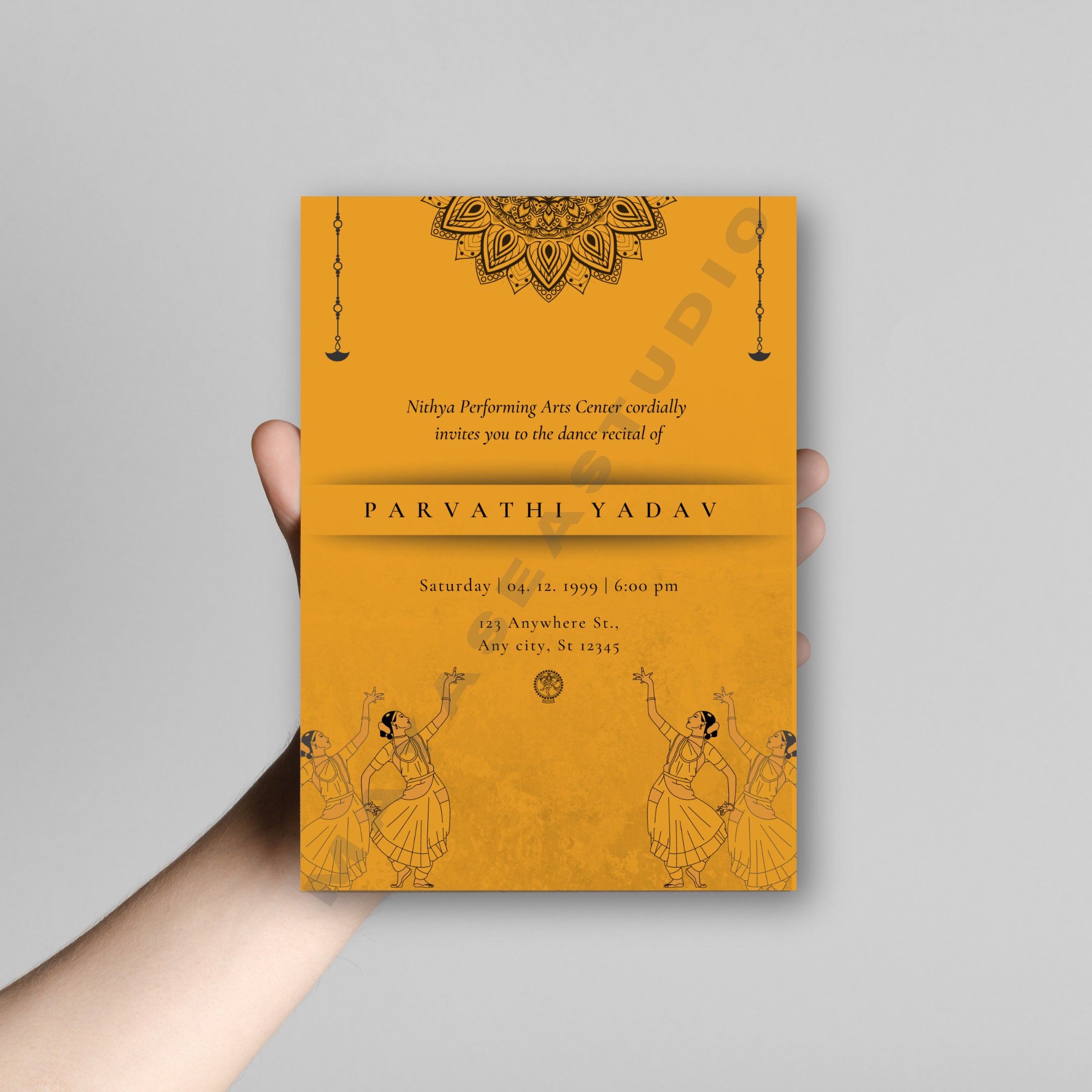Bharatanatyam Invitation,arangetram Invitation Template,arangetram ...