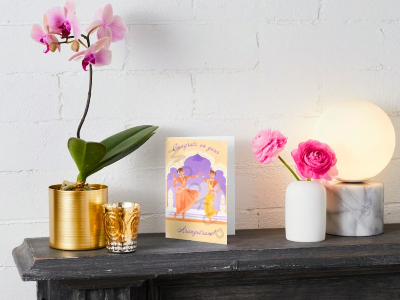Bharatanatyam Arangetram Greeting Card,arangetram Congrats Card ...