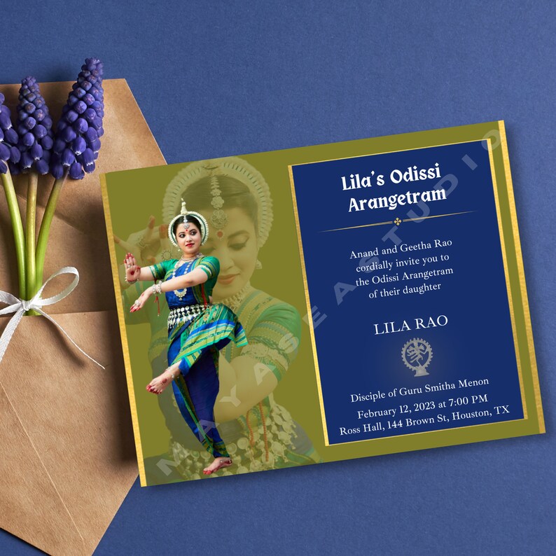 Arangetram Invitation Template,arangetram Invite,bharatanatyam Invite ...