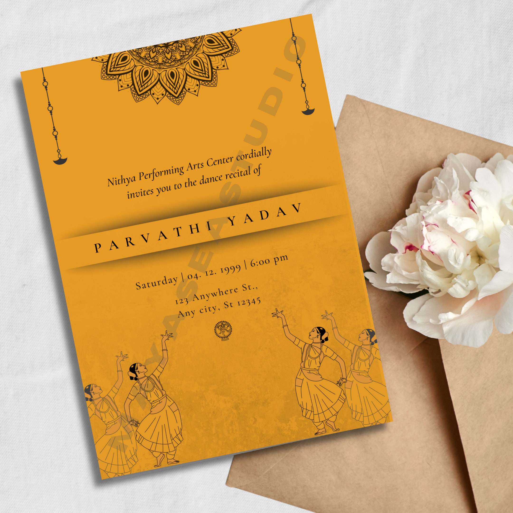 Bharatanatyam Invitation,arangetram Invitation Template,arangetram ...