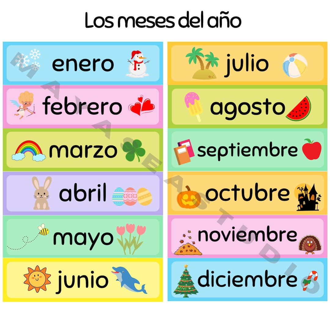 Spanish Months of the Year Printable | Los Meses Del Año | Homeschool ...