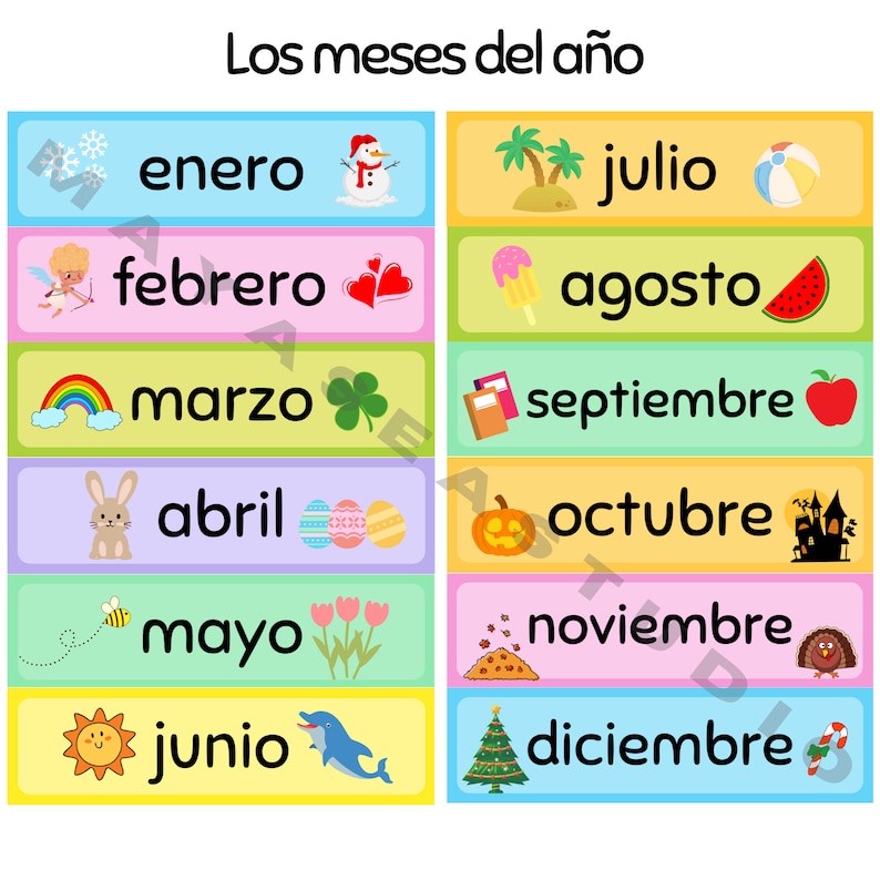 Spanish Months of the Year Printable | Los Meses Del Año | Homeschool ...