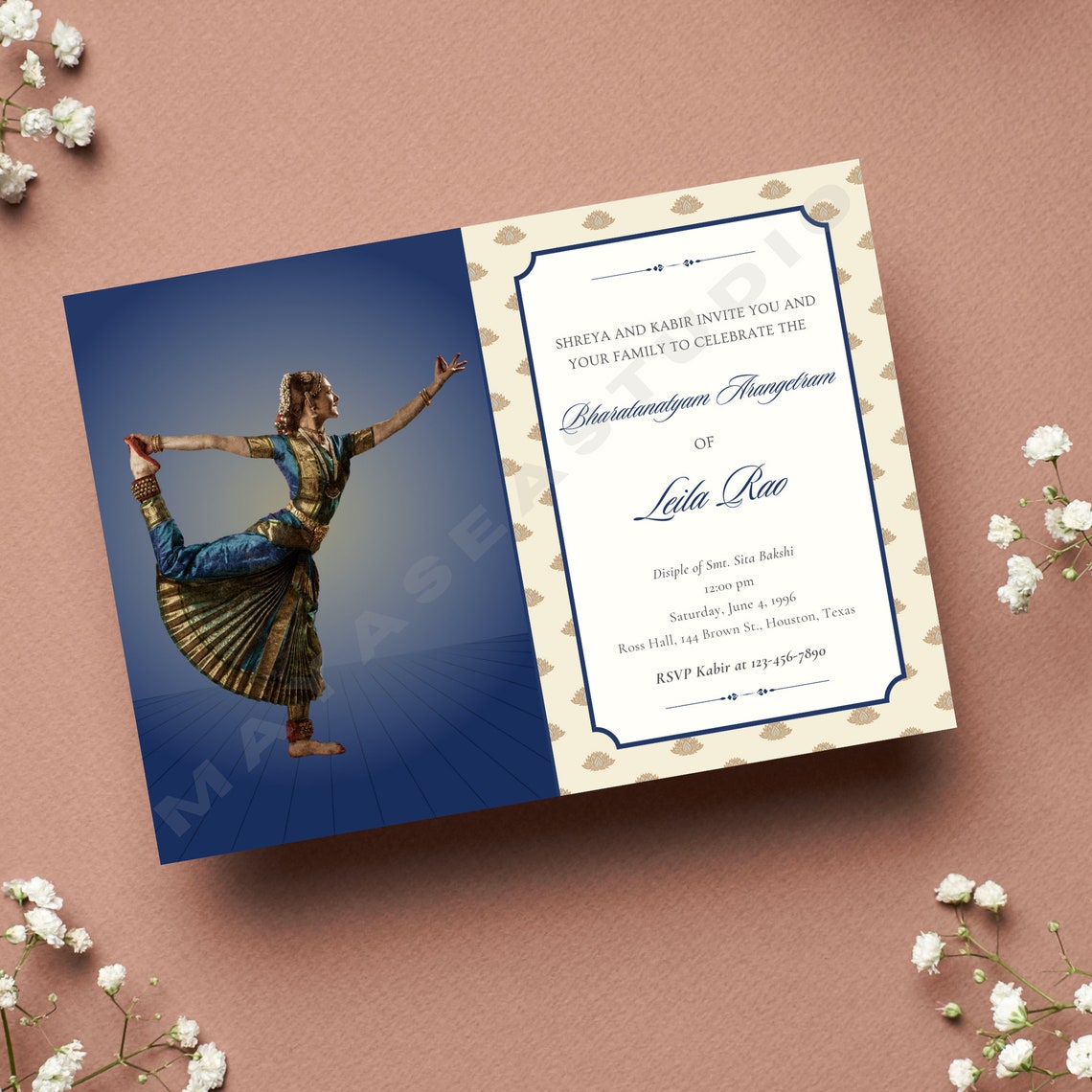 Arangetram Invitation Template,indian Classical Dance Invitation ...