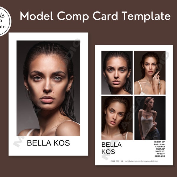 Model Comp Card Canva - Etsy