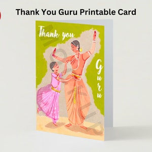 Thank You Dance Teacher Card Pdf,thank You Guru Card Digital,thank You ...