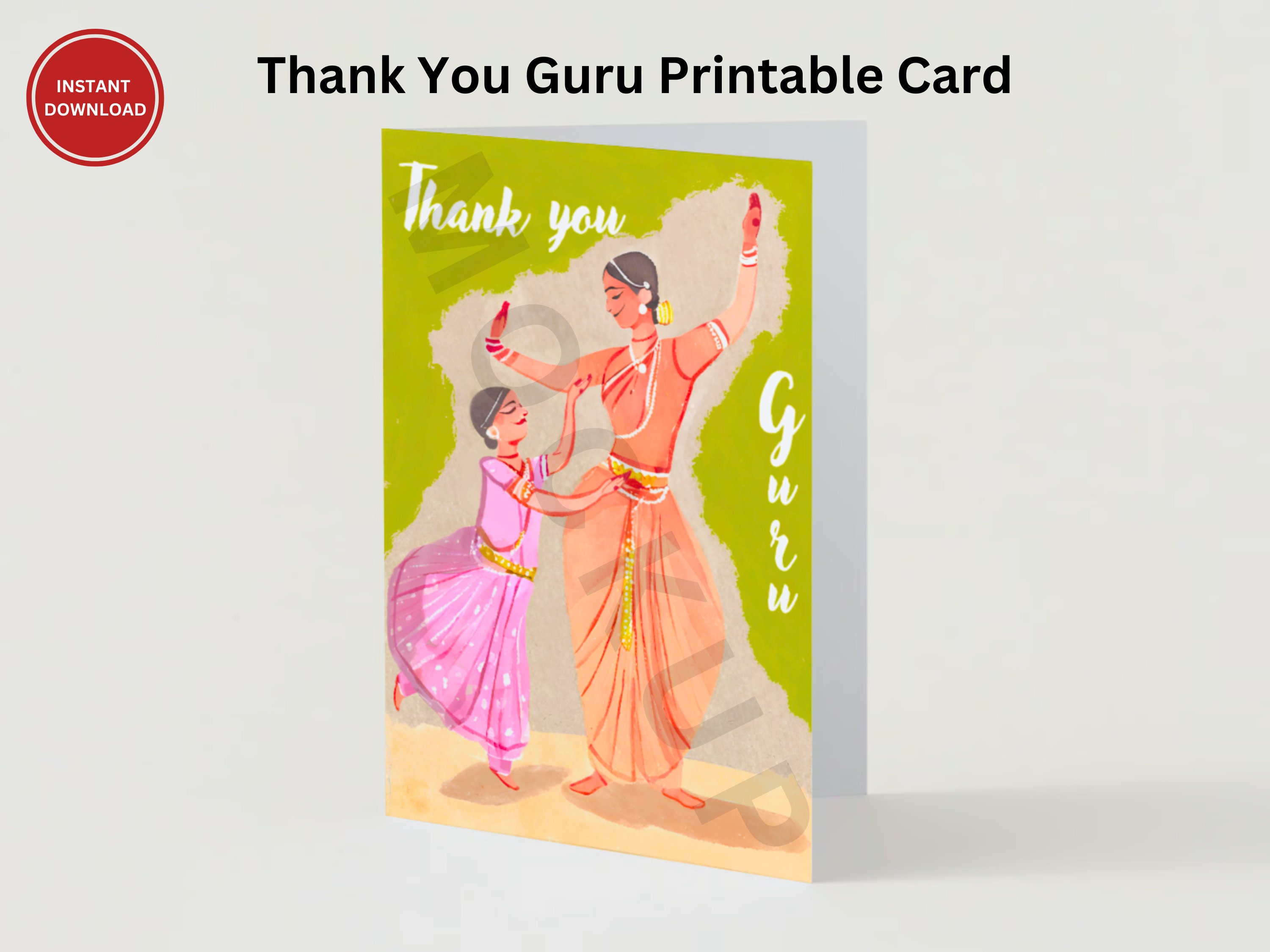Thank You Dance Teacher Card Pdf,thank You Guru Card Digital,thank You ...